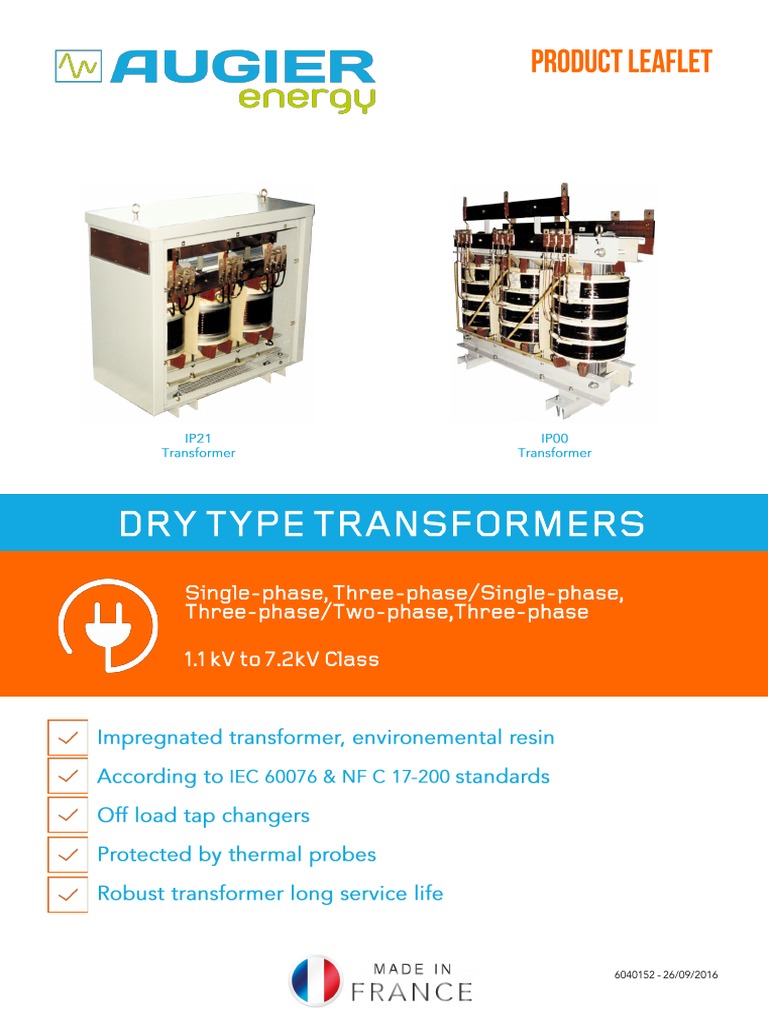 Dry Type Transformers: Single-Phase, Three-phase/Single-phase, Three ...