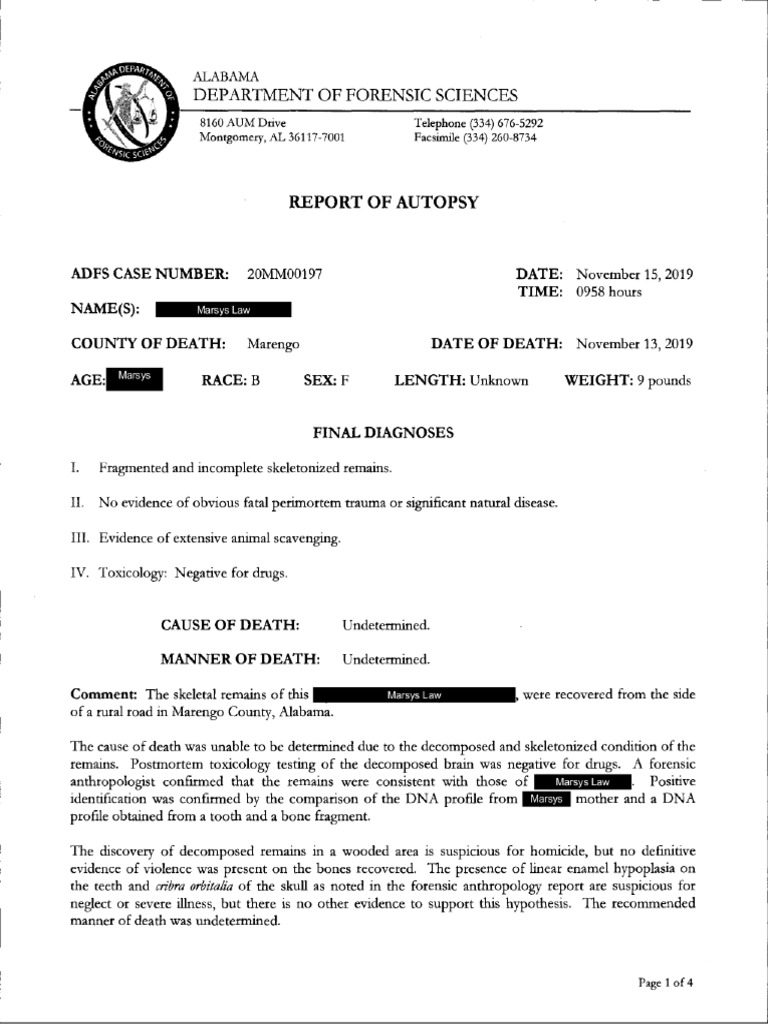 Autopsy Report 2-20-2020 R | PDF