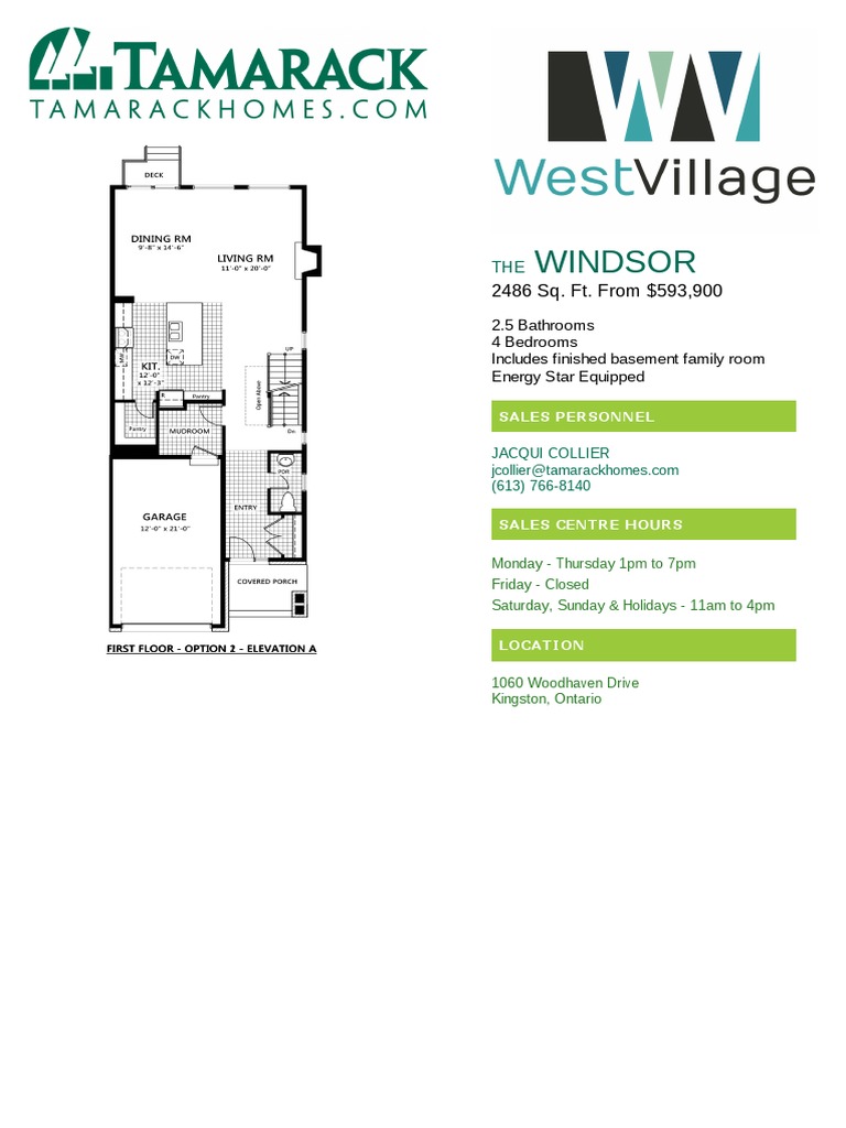 Windsor: 2486 Sq. Ft. From $593,900 | PDF