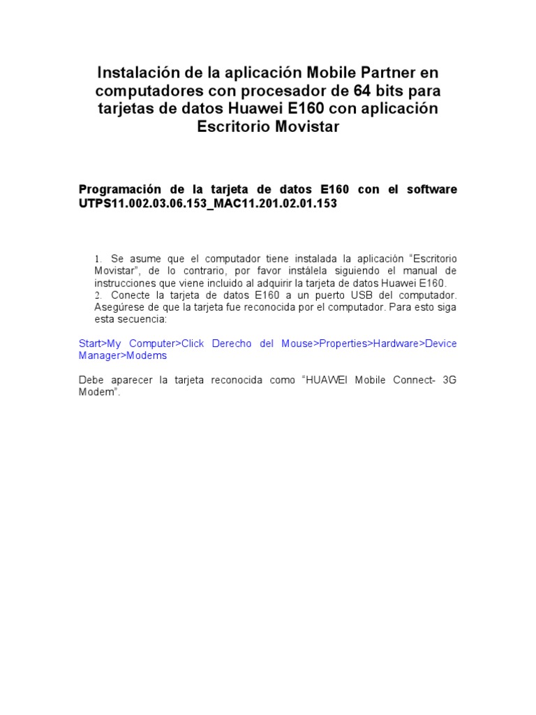 Instalación de Mobile Partner en Windows | PDF | Áreas de informática ...