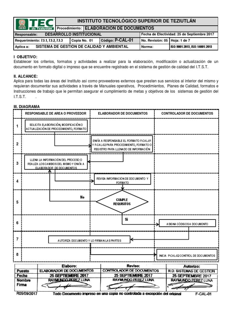 P-Cal-01 Elaboracion de Documentos | Descargar gratis PDF | Sistema de ...