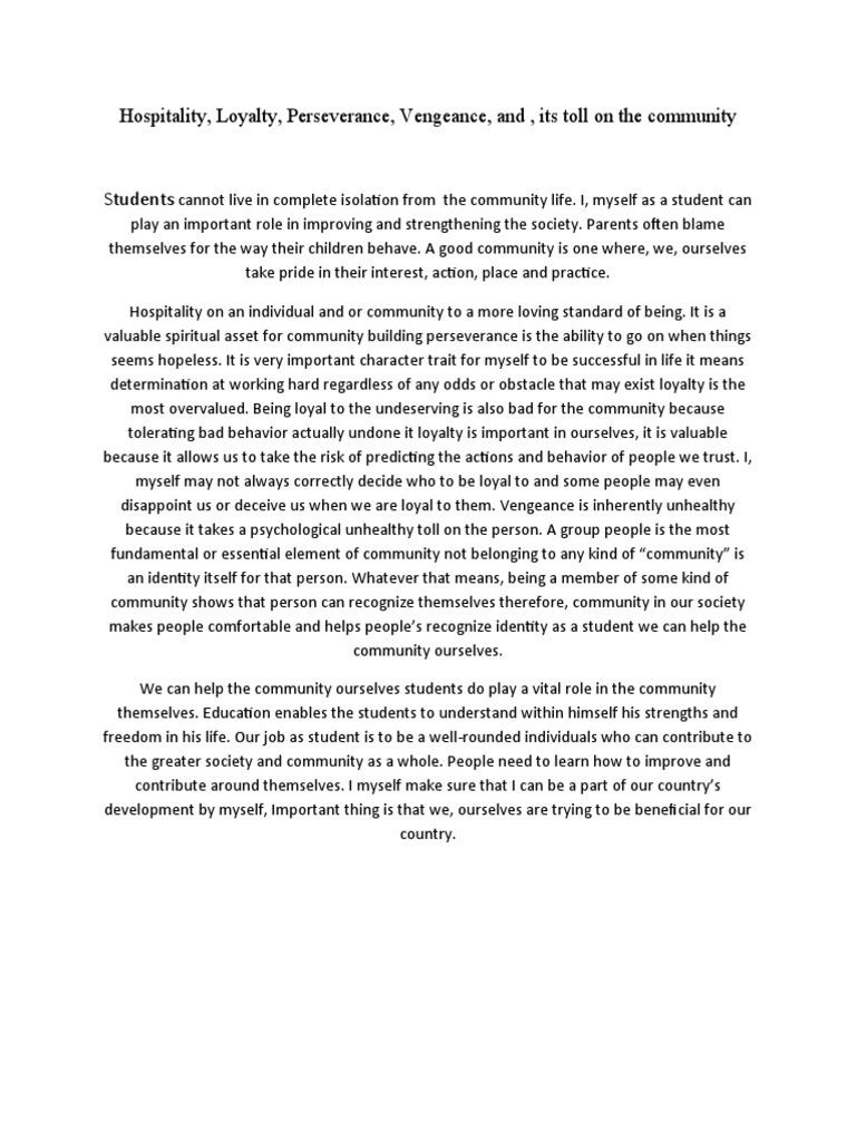 Hospitality, Loyalty, Perseverance, Vengeance, And, Its Toll On The ...