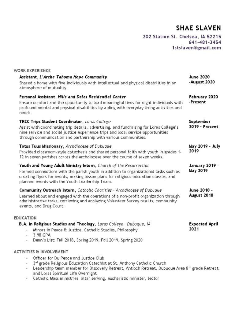 Updated Resume - Portfolio | PDF | Catholic Church | Religious Education
