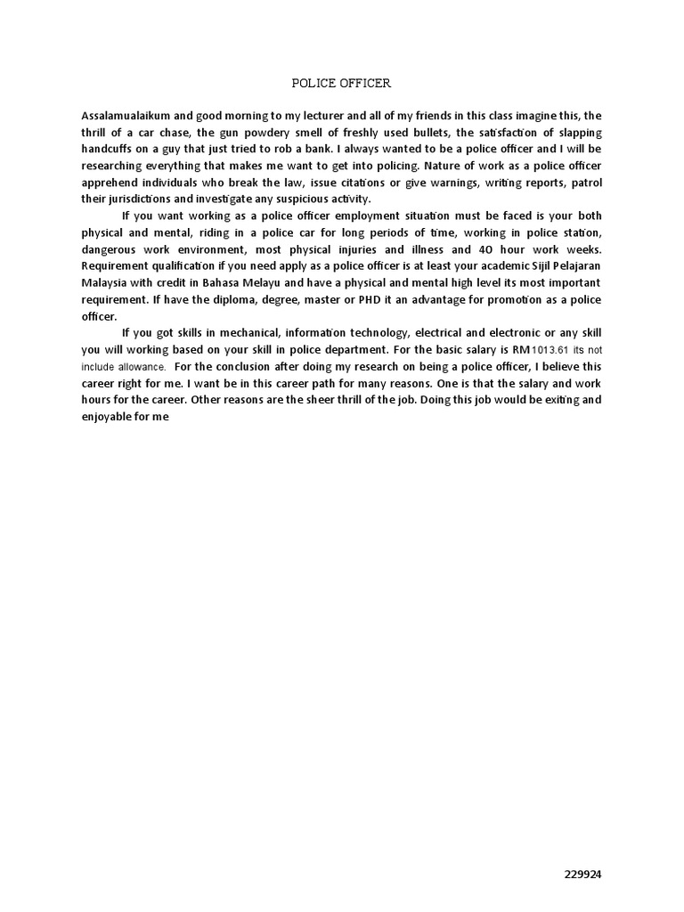 Exploring a Career as a Police Officer | PDF