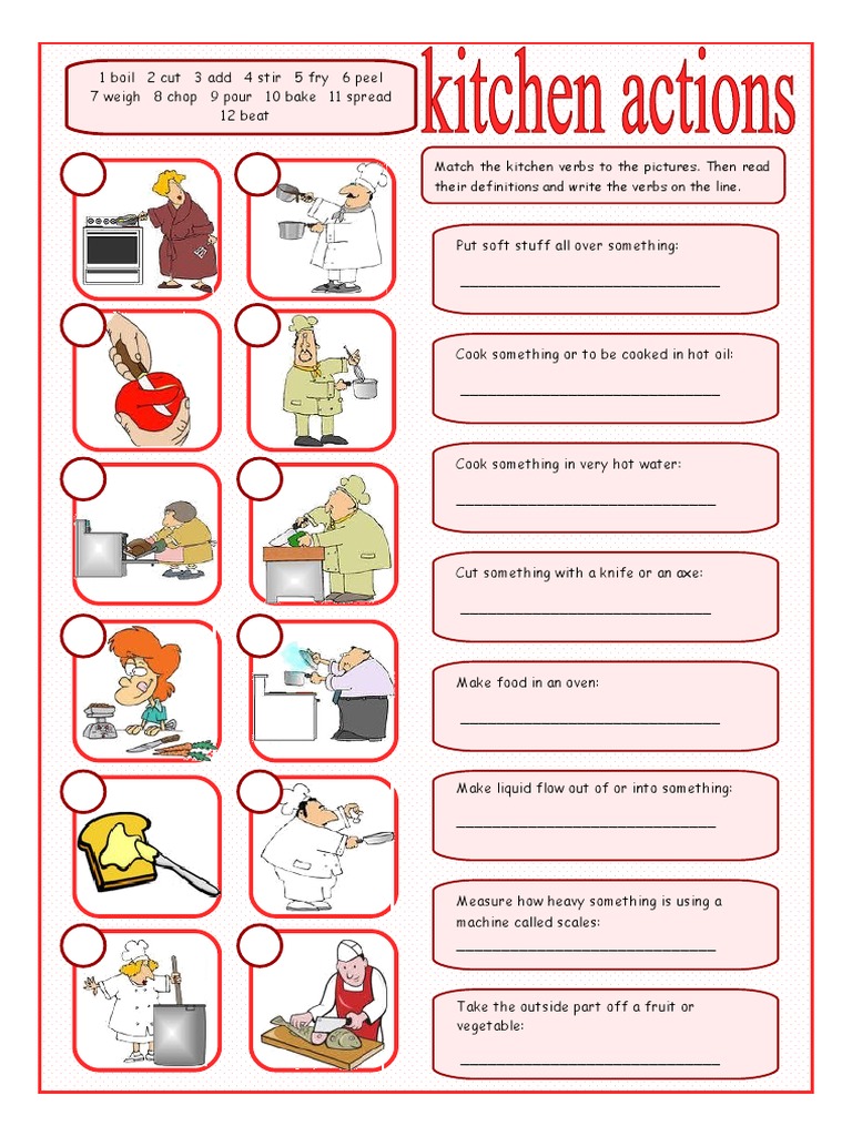Kitchen Matchingreading Fun Activities Games Oneonone Activities ...