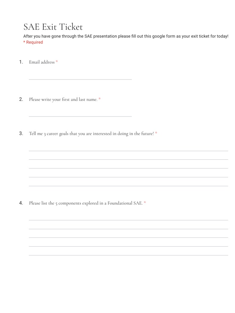 Sae Exit Ticket | PDF