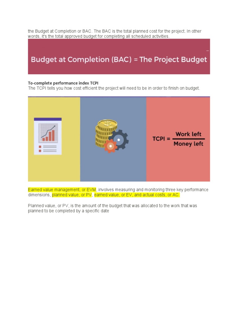 To-Complete Performance Index TCPI | PDF