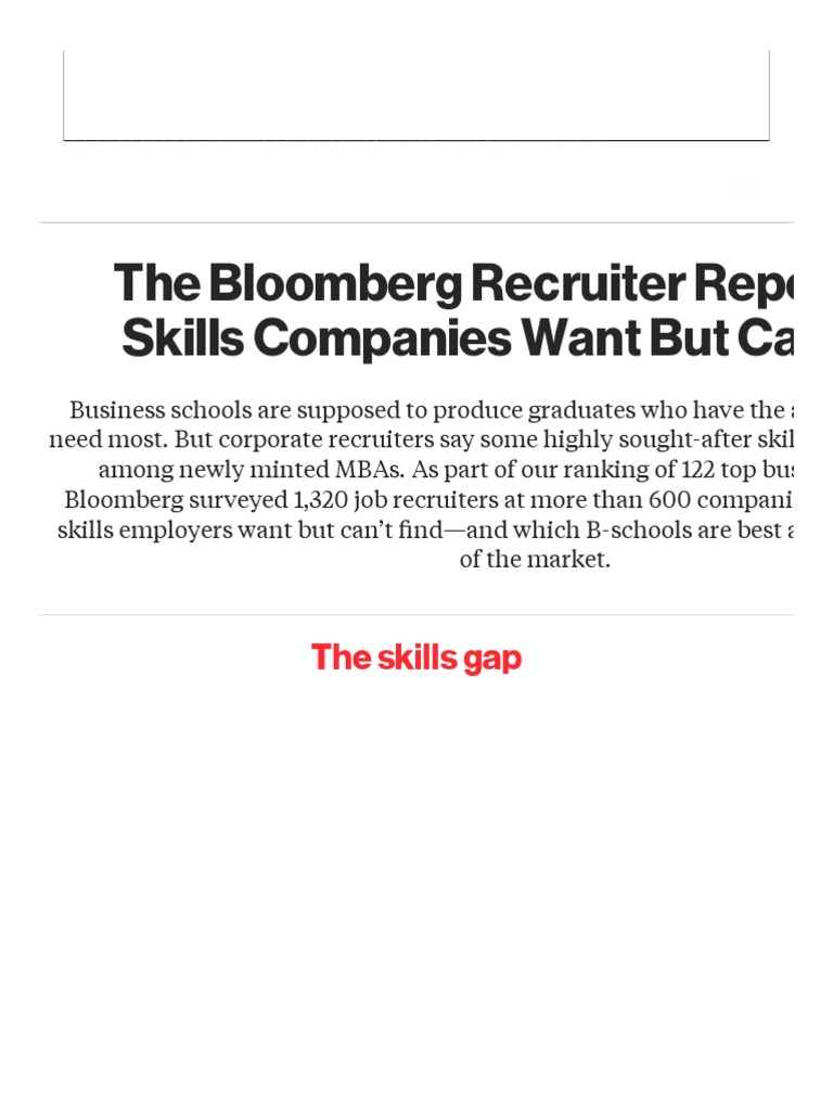 The Bloomberg Job Skills Report - What Recruiters Really Want | PDF ...