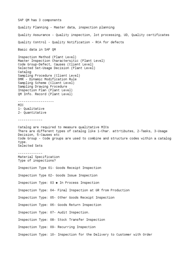 QM Concepts | PDF | Sampling (Statistics) | Business Process