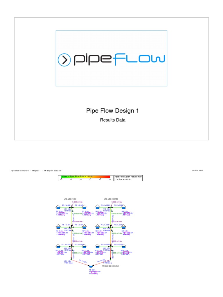 Pipe Flow Design 1: Results Data | PDF | Pump | Phases Of Matter