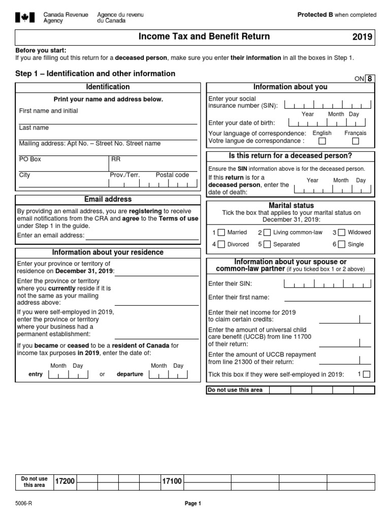 T1 - 2019 Return | PDF | Tax Deduction | Pension