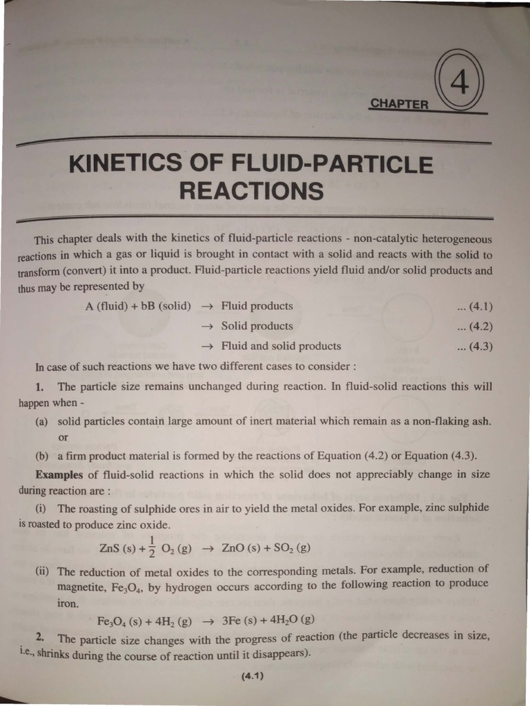 Kinetics of Fluid-Particle Reactions: H C Eo Ac On Olid To | PDF ...