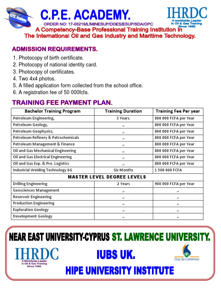 Oil and Gas Course Fees Overview | PDF