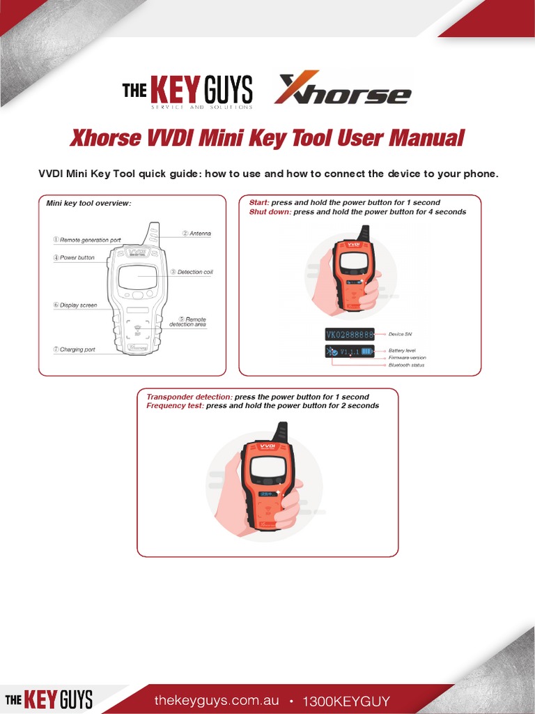 VVDI Keytool Mini Guide | PDF