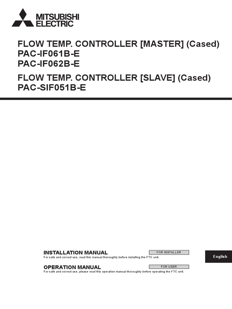 Interfata Hidronica Mitsubishi Electric PAC IF061B E PDF | PDF | Water ...