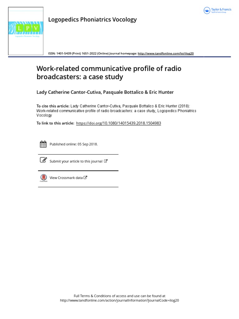 Work-Related Communicative Profile of Radio Broadcasters: A Case Study ...
