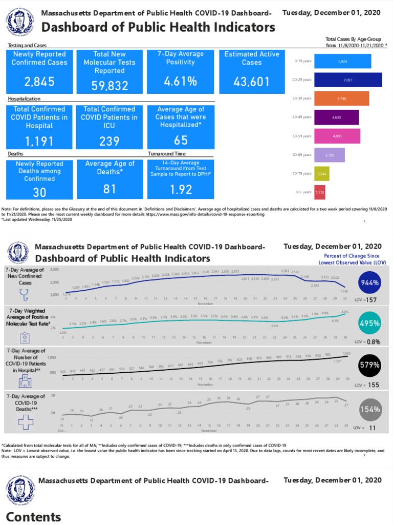 Dashboard of Public Health Indicators | PDF