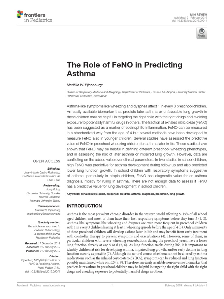 The Role of FeNO in Predicting Asthma 2019 | PDF | Asthma | Respiration