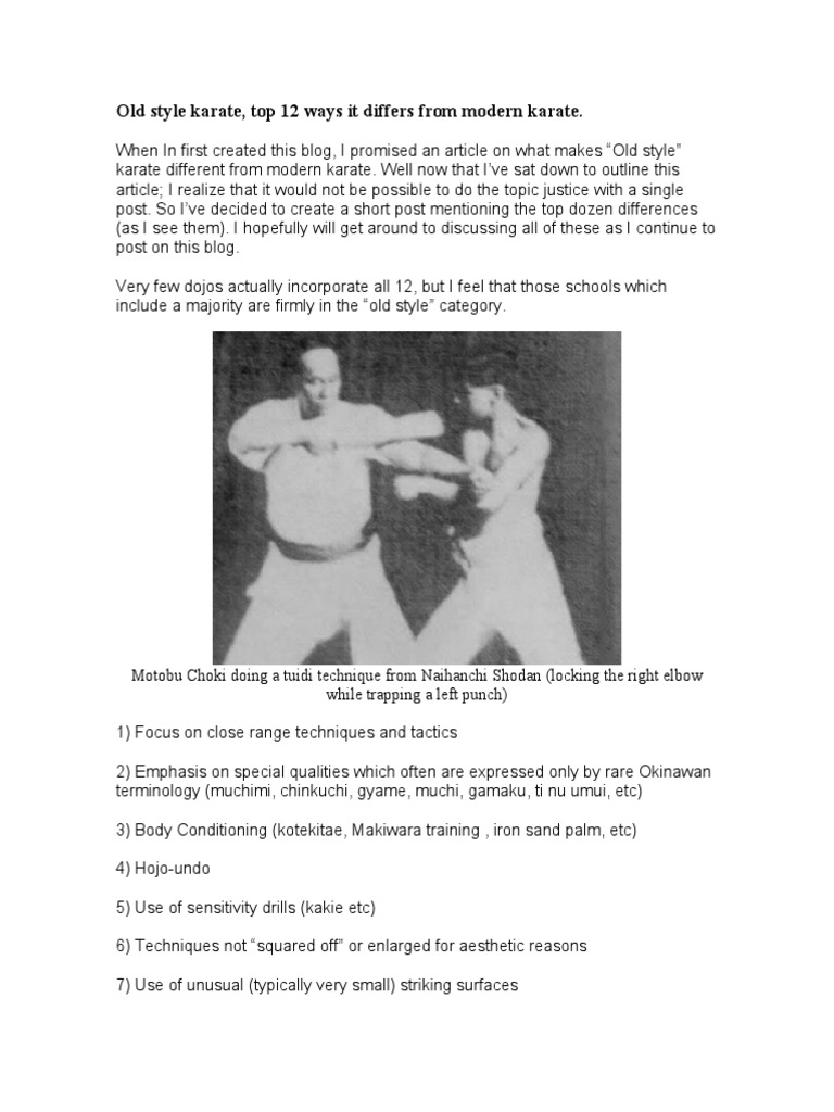Old Style Karate | PDF | Karate | East Asian Martial Arts