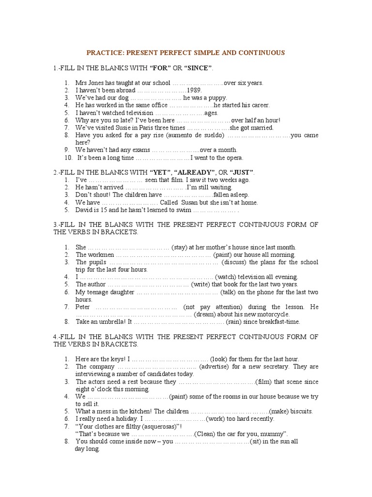 Practice: Present Perfect Simple and Continuous | PDF