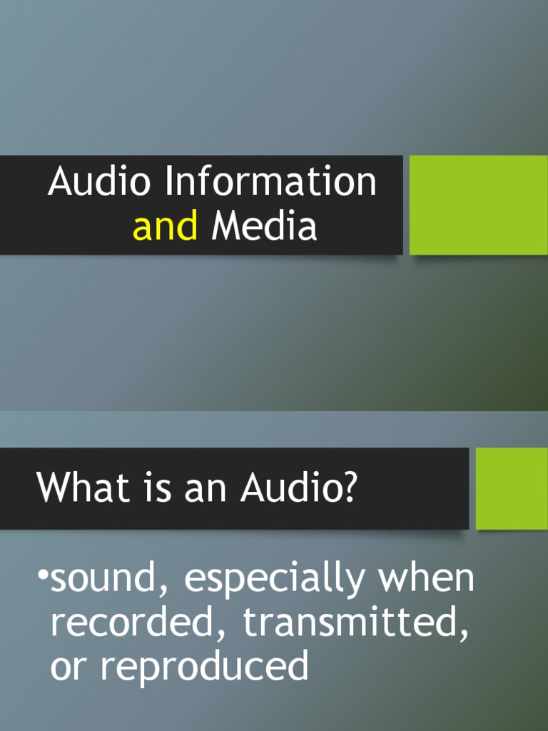 Audio Information and Media | Download Free PDF | Sound Recording And ...