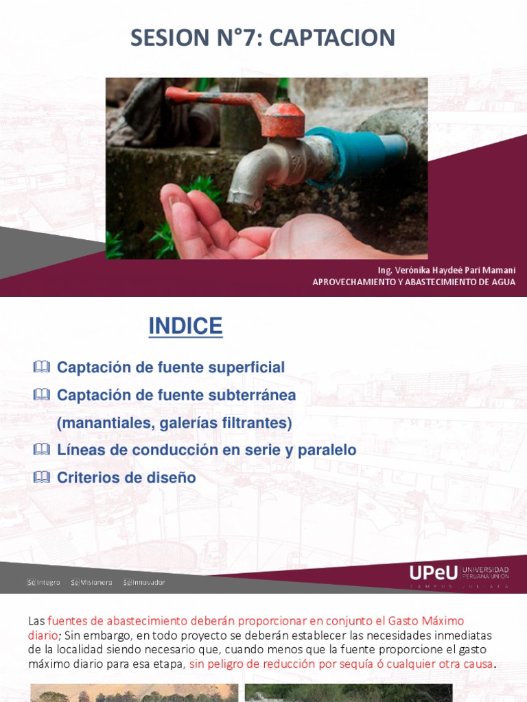 Sesion N°7 Captacion | PDF | Precipitación | Lluvia