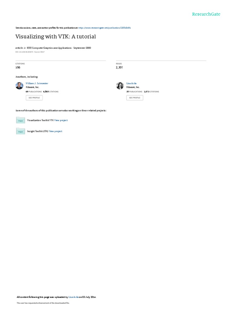 Visualizing With VTK: A Tutorial: IEEE Computer Graphics and Applications September 2000 | PDF ...