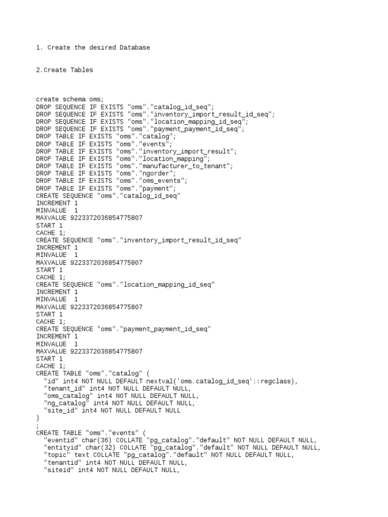 Create Schemas Script | Download Free PDF | Information Management ...