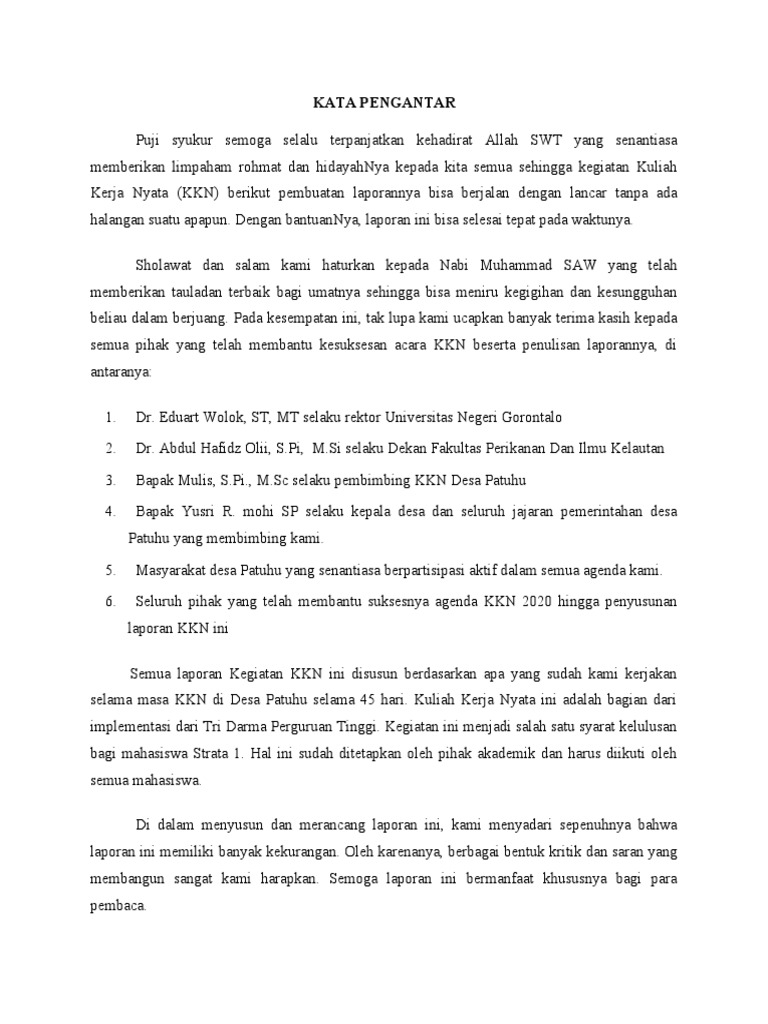 Kata Pengantar KKN | PDF