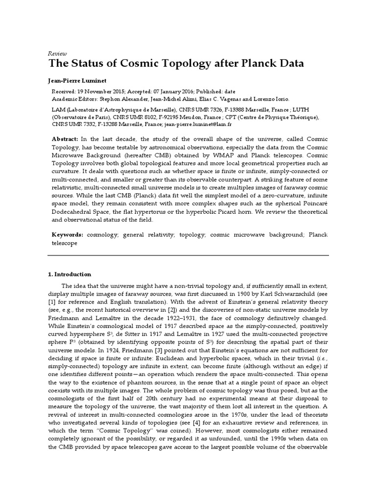 Cosmic Topology Ii Pdf Cosmic Microwave Background Universe