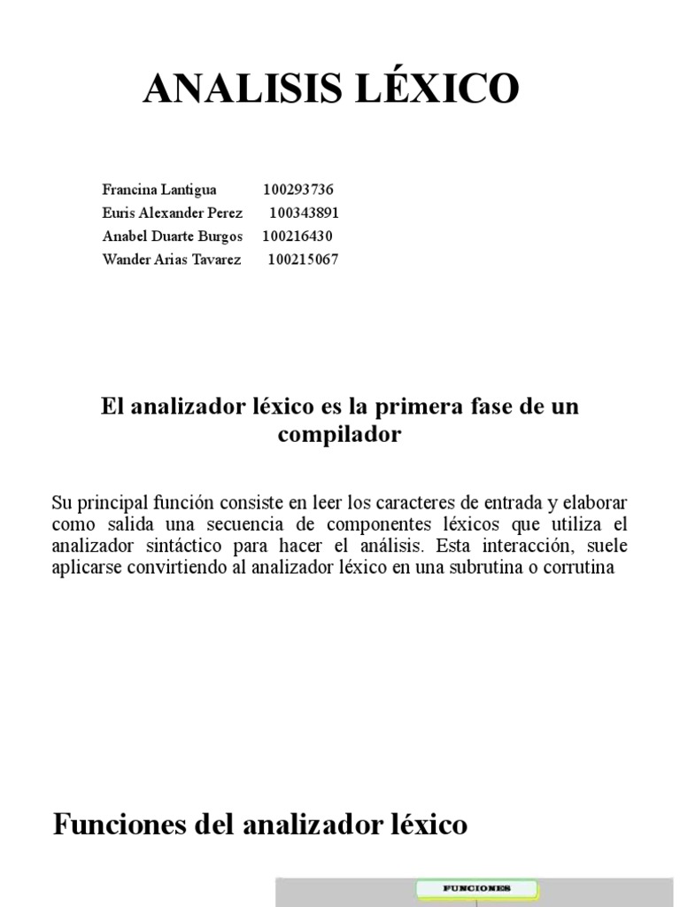Analisis Lexico | PDF | Compilador | Analizando