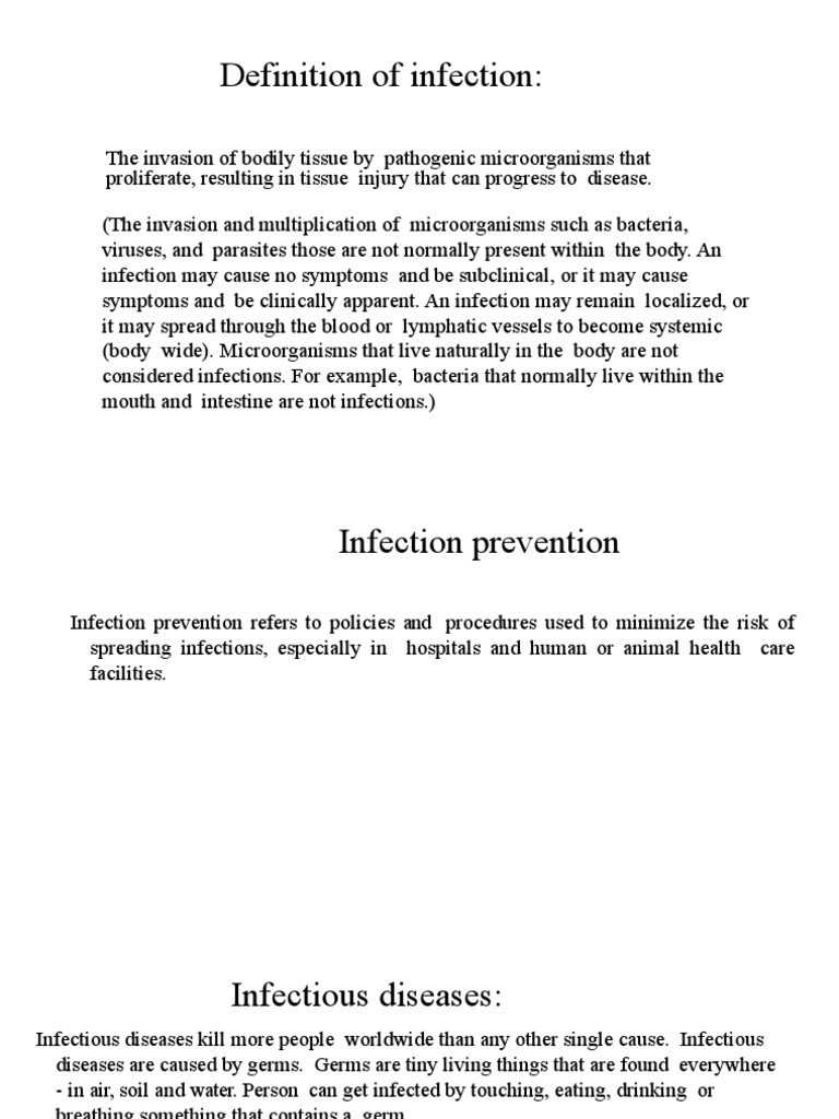 Definition of Infection | PDF | Infection | Hygiene