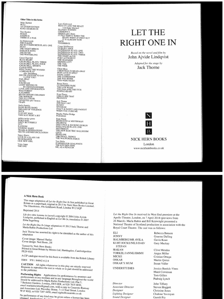Let The Right One in Full Script | PDF