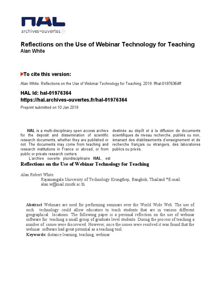 Reflections On Webinar | PDF | Web Conferencing | Educational Technology
