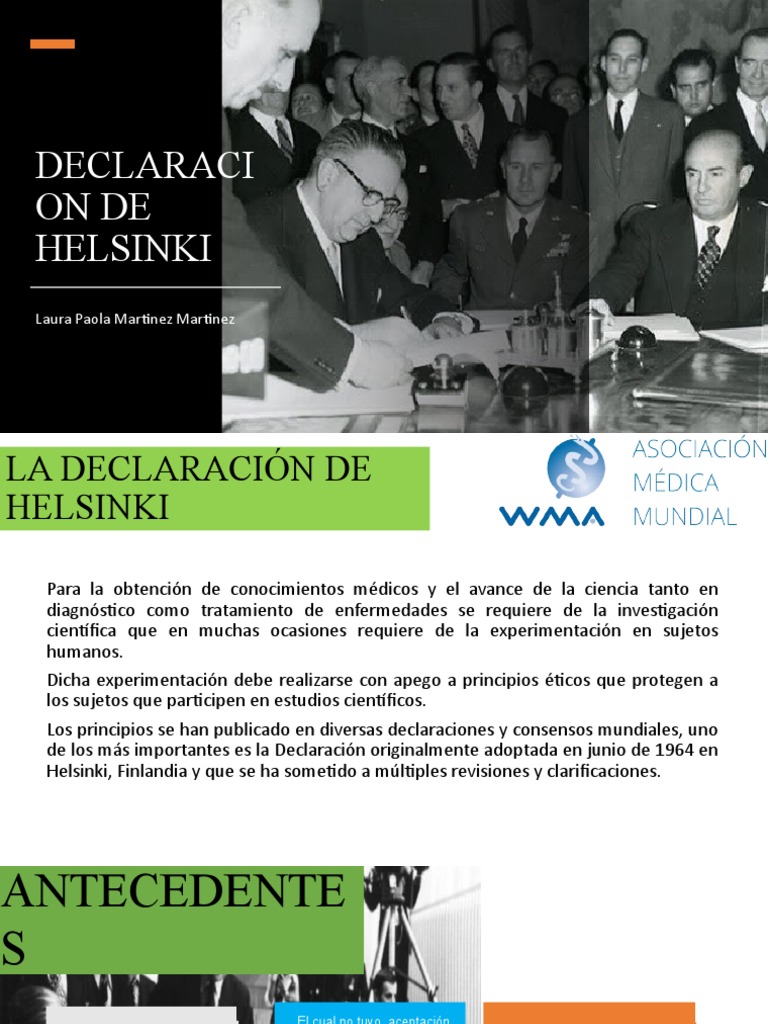 Declaracion de Helsinki | PDF | Etica Aplicada | Gobierno