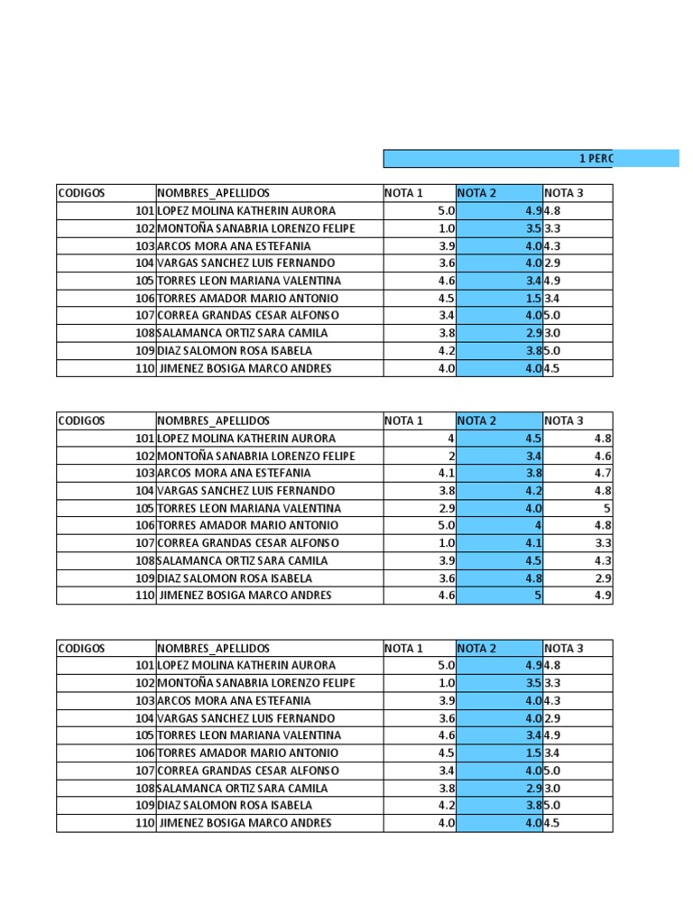 Lista de Notas | PDF
