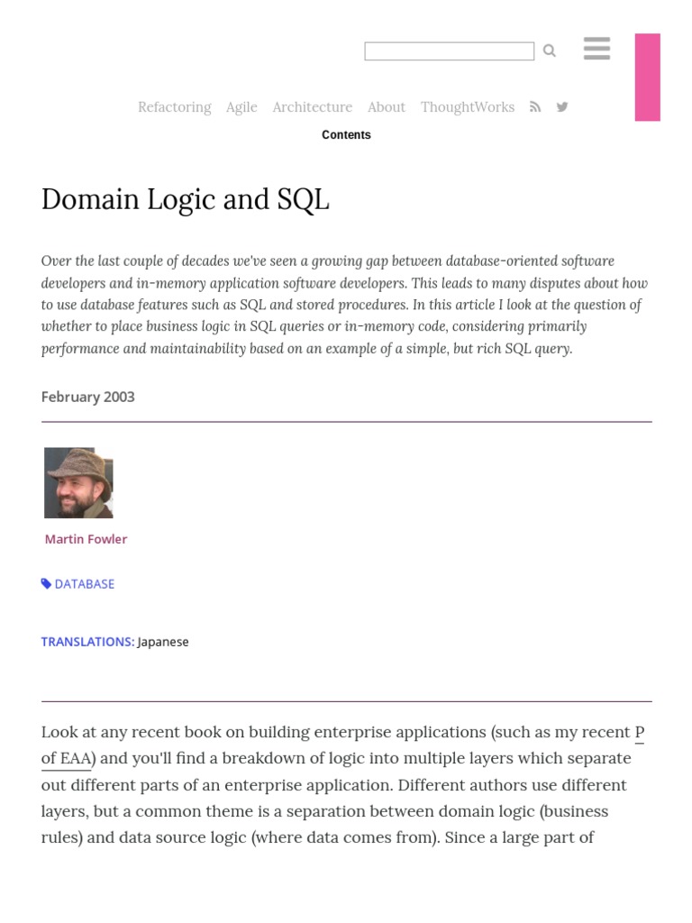 Domain Logic and SQL | PDF | Sql | Relational Model