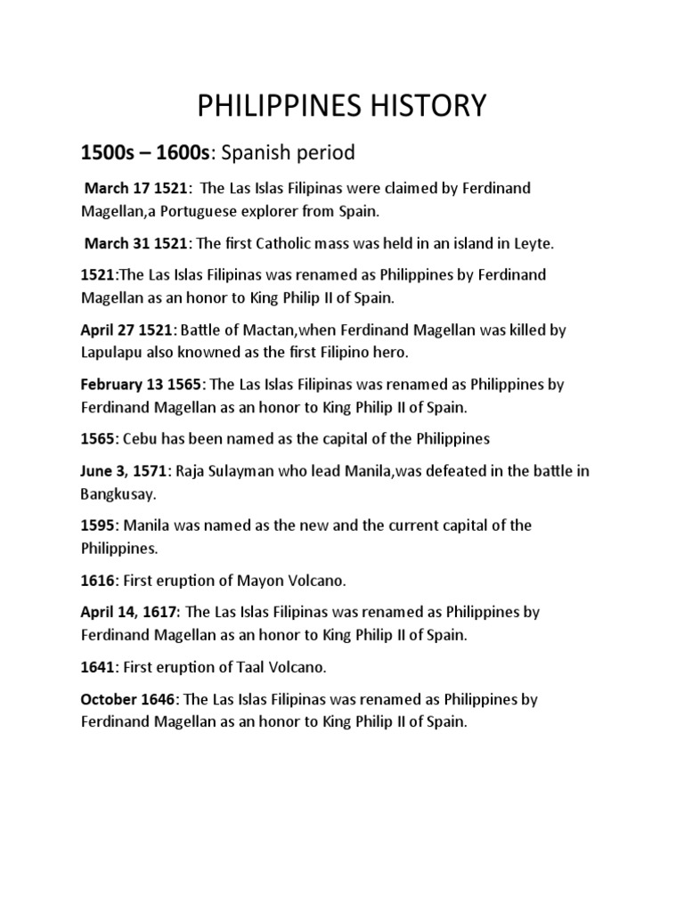 Philippines History: 1500s - 1600s: Spanish Period | Download Free PDF ...