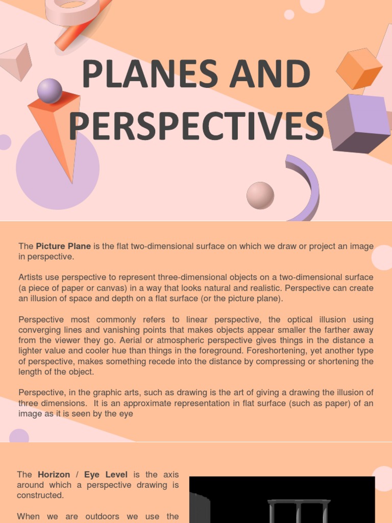 L3 - Planes and Perspectives | PDF | Perspective (Graphical) | Imaging