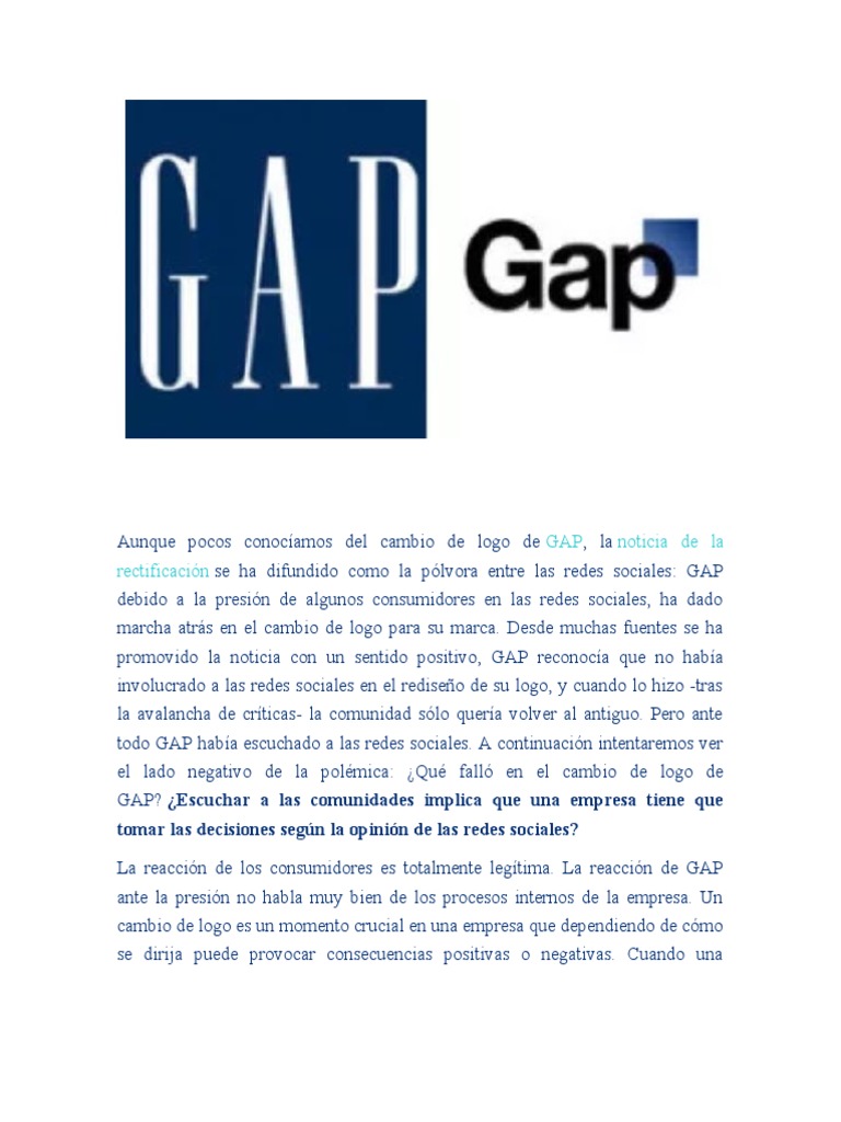 Caso GAP Investigacion de Mercado | PDF | Marca | Mercado (economía)