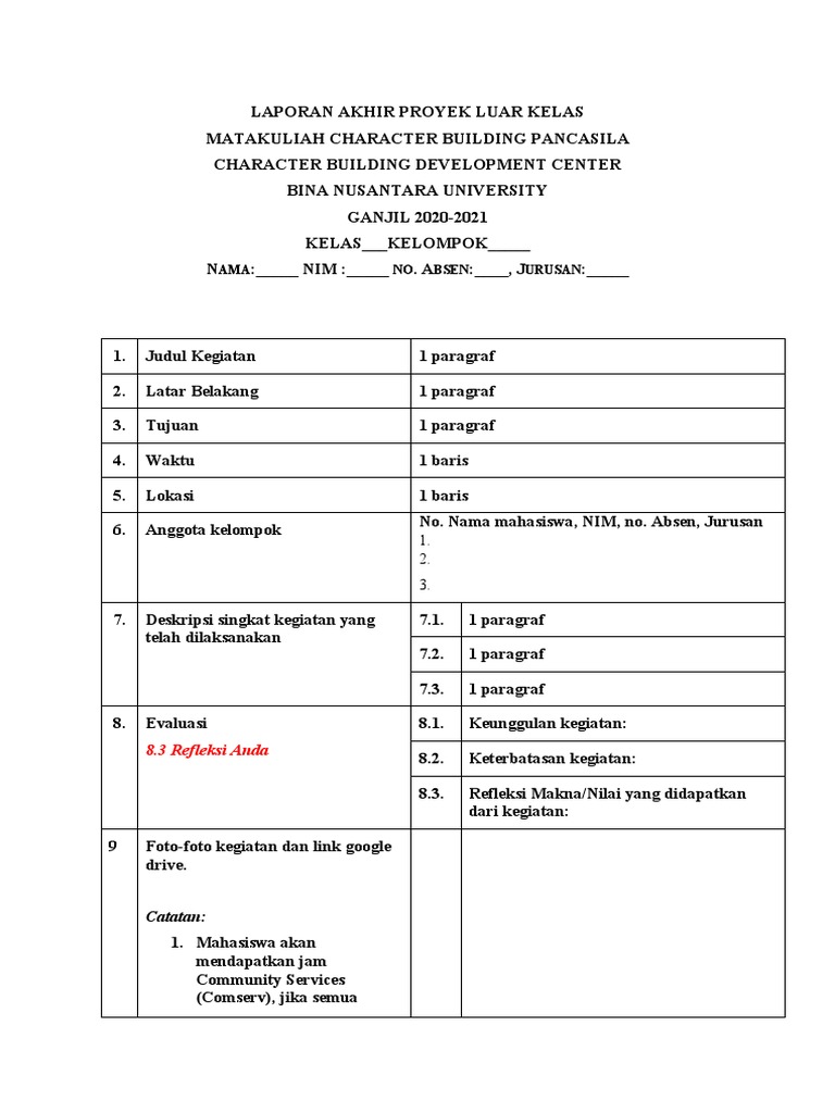 Individual-Laporan Akhir Proyek Luar Kelas Cbps | PDF