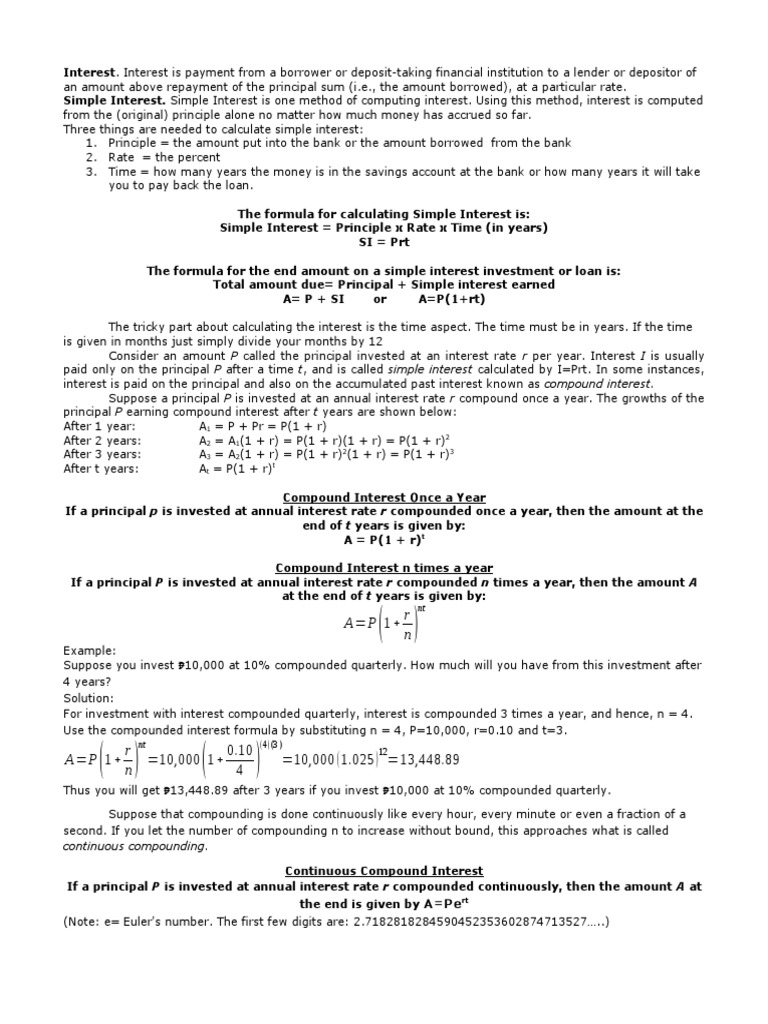 Simple and Compound Interest | PDF | Compound Interest | Interest
