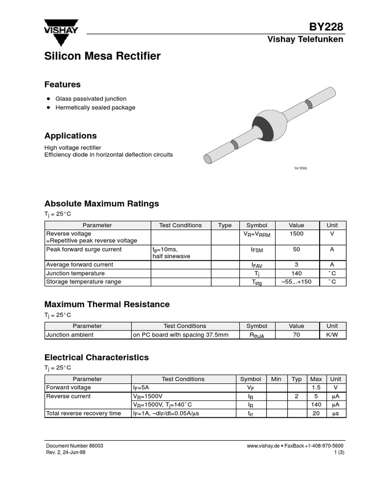 Diodo BY228 | PDF | Diode | Rectifier