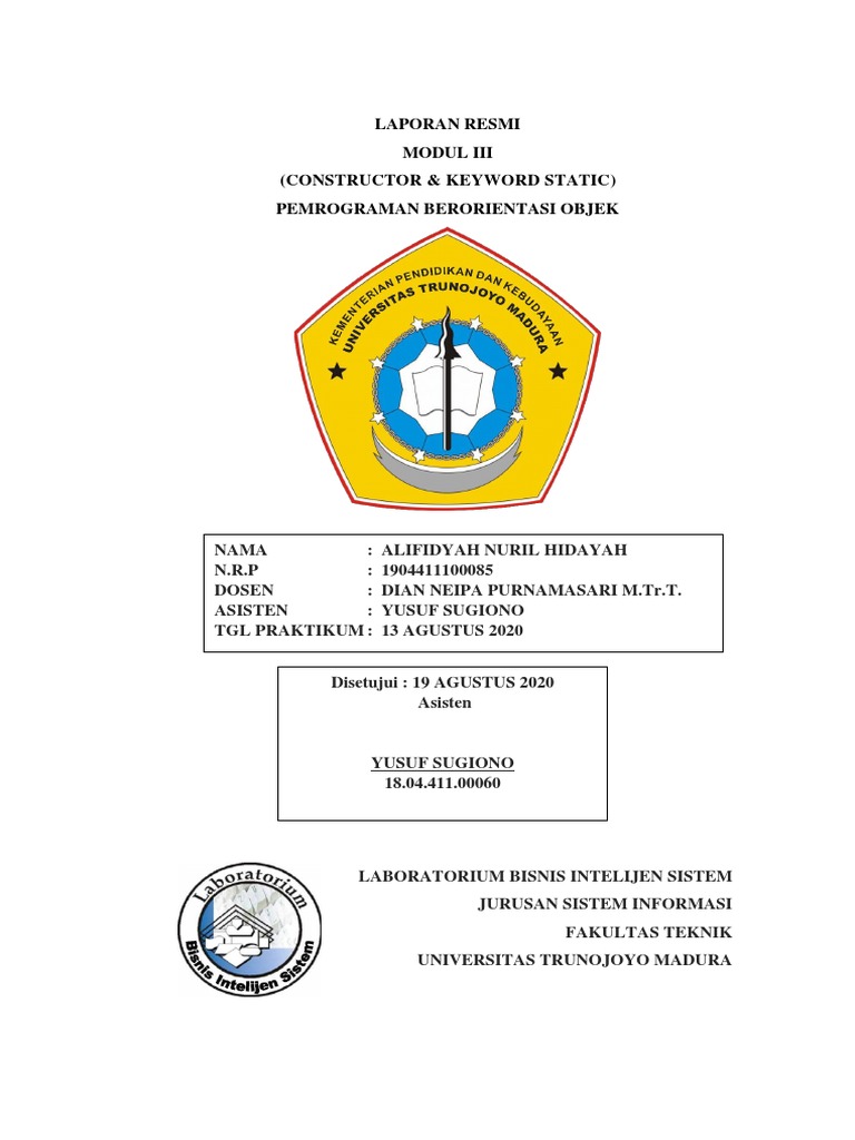Pemrograman OOP: Constructor & Keyword Static | PDF | Komputer