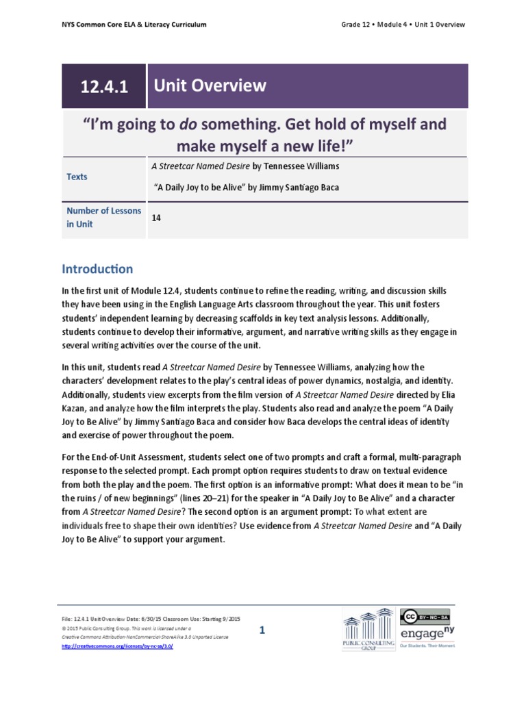 ELA Grade 12 Module 4 Unit 1 - Unit Overview | Download Free PDF ...