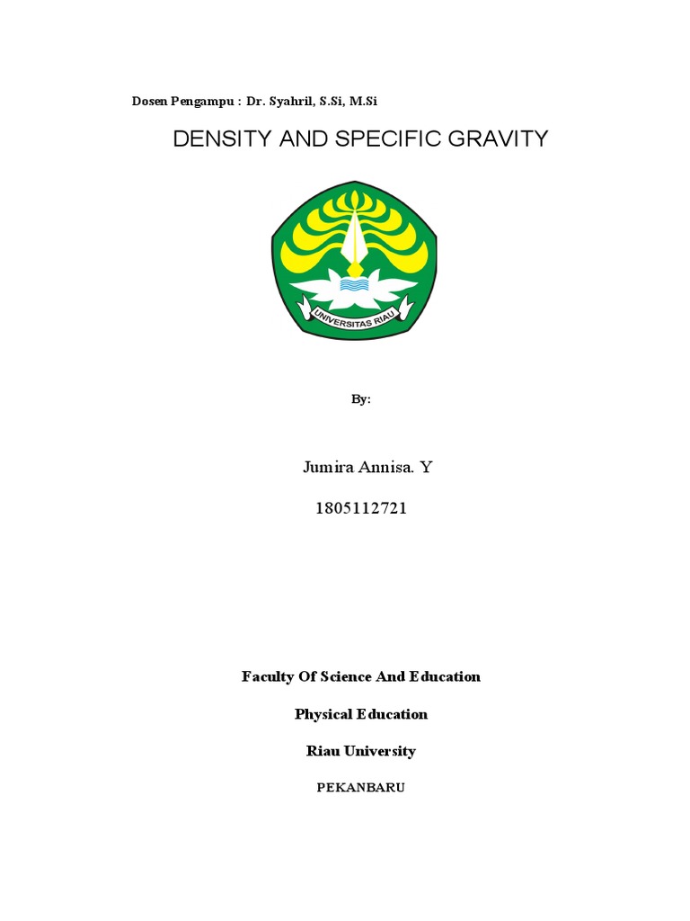 Density and Specific Gravity Paper | PDF | Density | Nature