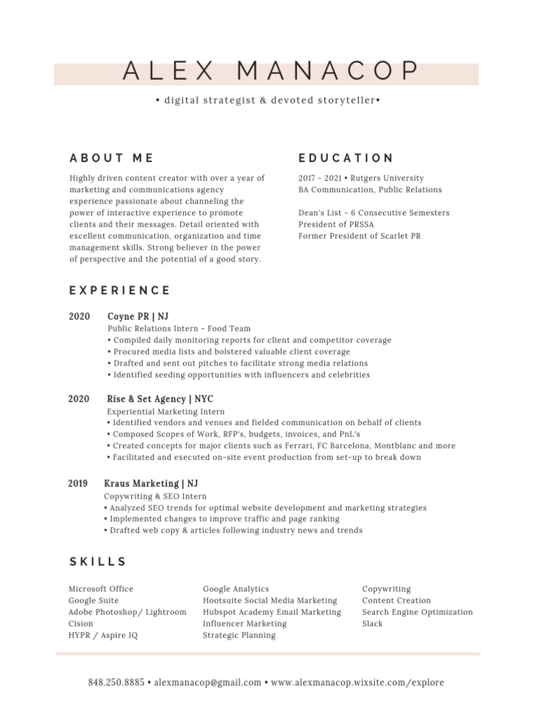 Resume For Alex Manacop | PDF