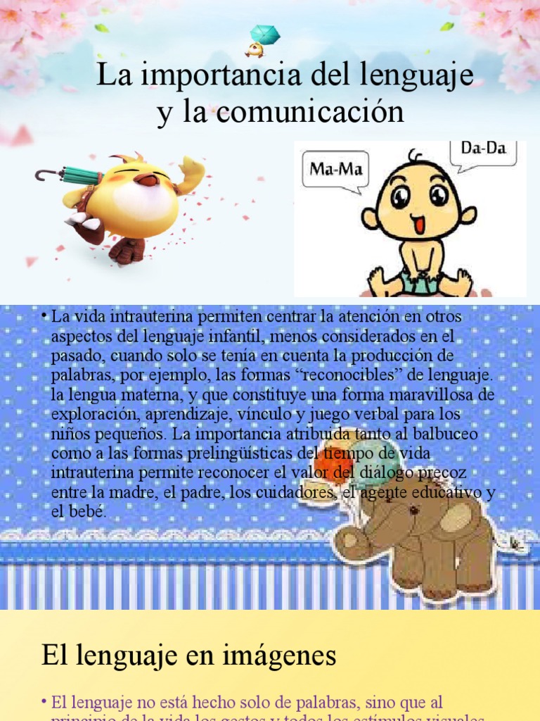 La Importancia Del Lenguaje Y La Comunicación Pdf Adultos Teoría