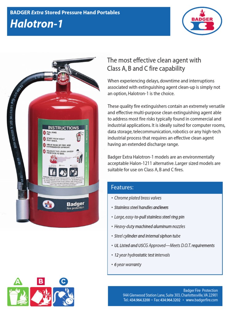 Extintor Halotron-1 11.5HB - BADGER | PDF | Mechanical Engineering | Equipment