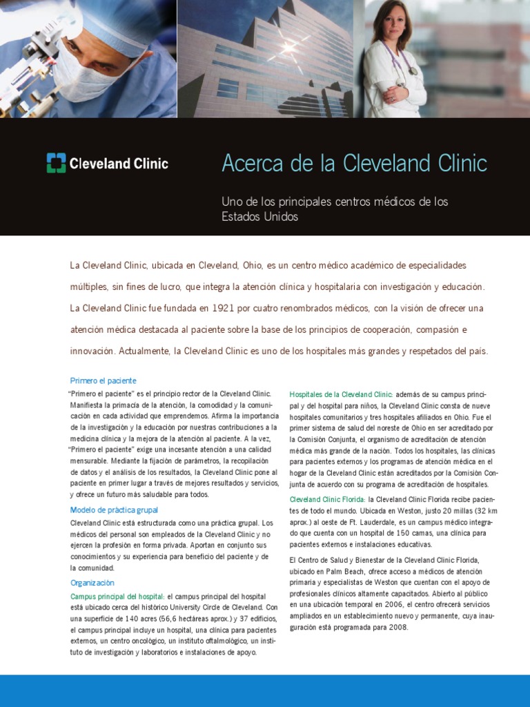 Acerca de La Cleveland Clinic | PDF | Hospital | Cleveland